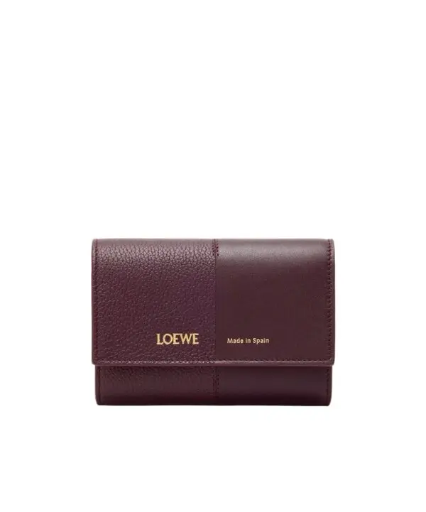 Loewe Logo Printed Small Vertical Wallet - Deep Burgundy Red