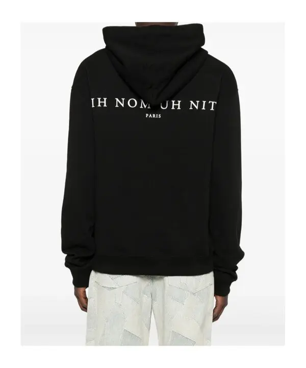 IH NOM UH NIT Printed Drawstring Hoodie - Black