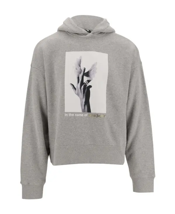 Palm Angels Photograph Print Cotton Hoodie - Gray