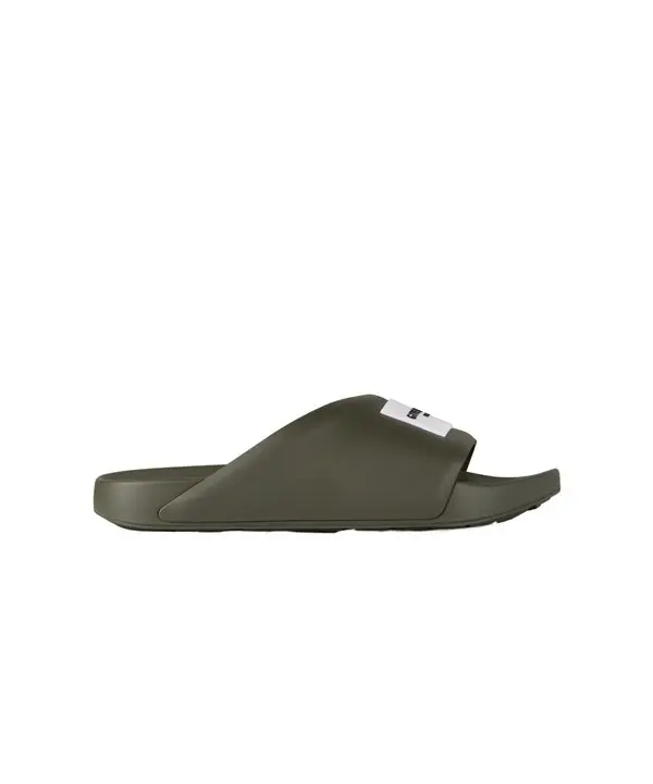 Givenchy Paris Label Flat Slides - Khaki