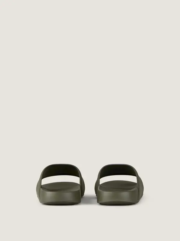 Givenchy Paris Label Flat Slides - Khaki