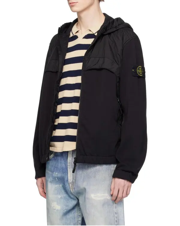 Stone Island Logo Patch Hooded Windbreaker