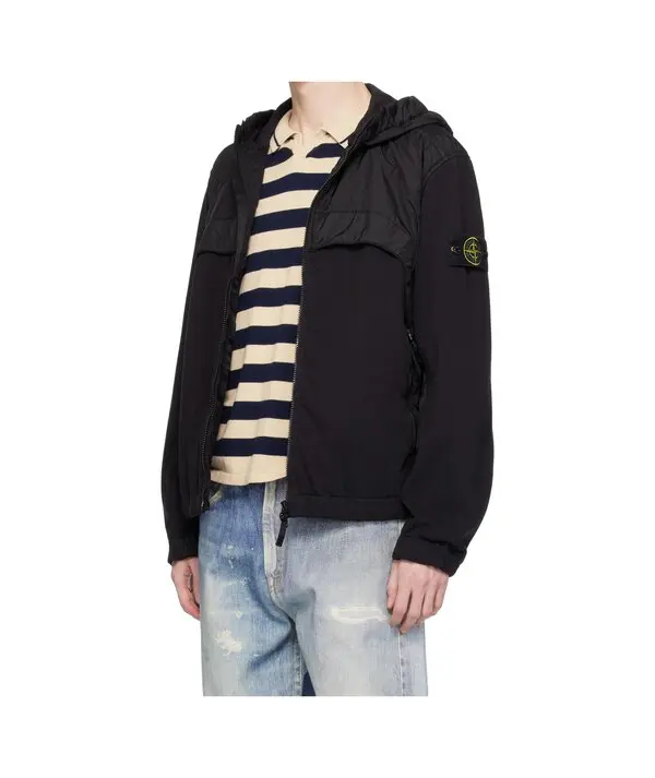 Stone Island Logo Patch Hooded Windbreaker