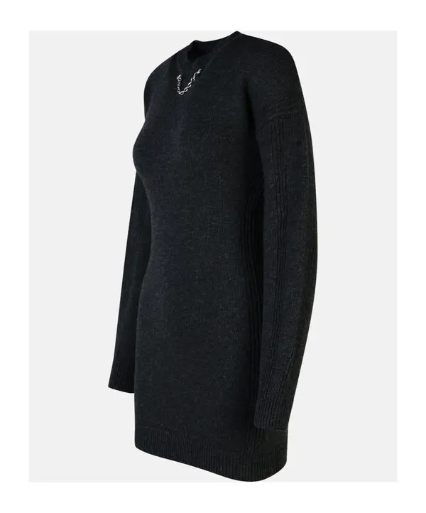 Moschino Chain Detailed Drop Shoulder Knitted Dress