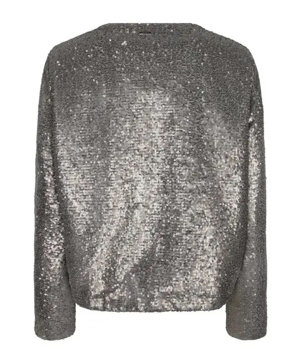Herno Sequin Embellished Bomber Jacket - Gray
