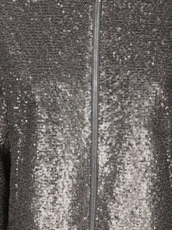 Herno Sequin Embellished Bomber Jacket - Gray