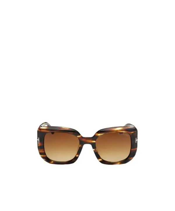 TOM FORD Full Rim Square Frame Sunglasses - Brown