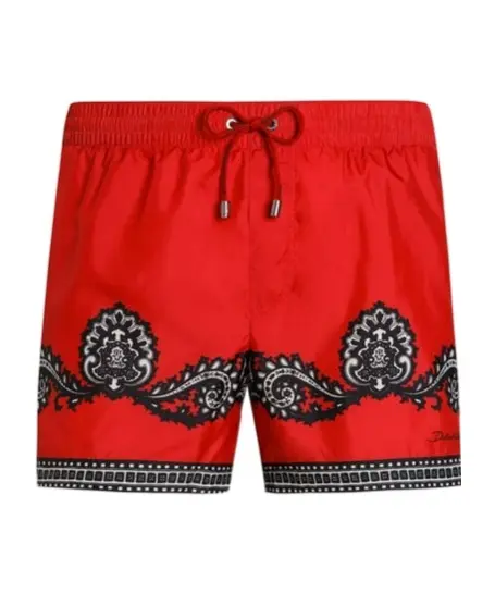 Dolce & Gabbana Bandana Printed Swim Shorts - Red