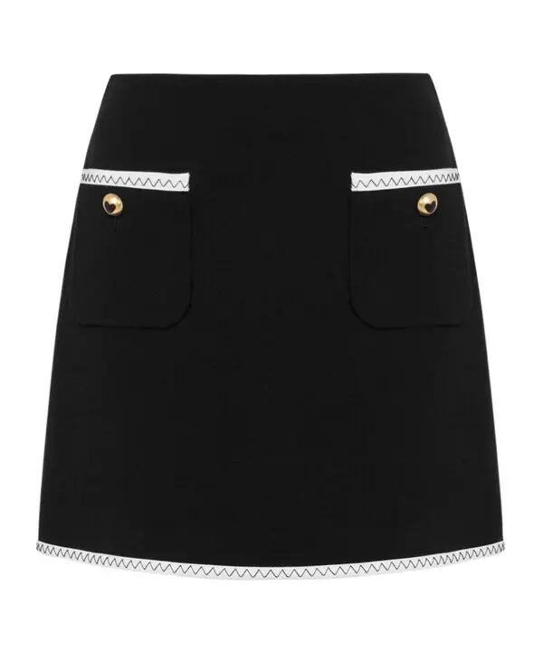 Moschino Heart Buttoned Mini Skirt - Black