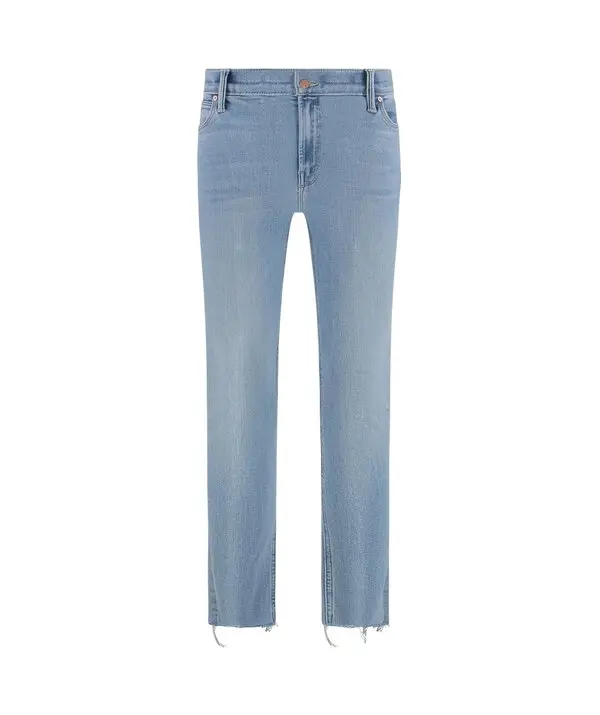 MOTHER The Mid Rise Dazzler Ankle Fray Jeans - Blue
