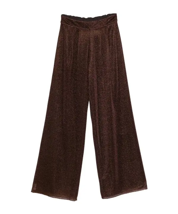 Oseree Wide-leg Sequin Trousers - Black
