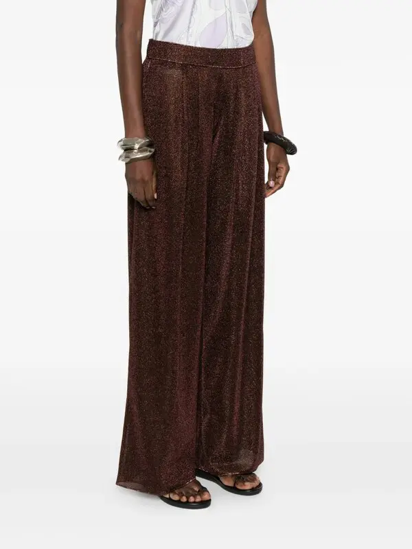 Oseree Wide-leg Sequin Trousers - Black