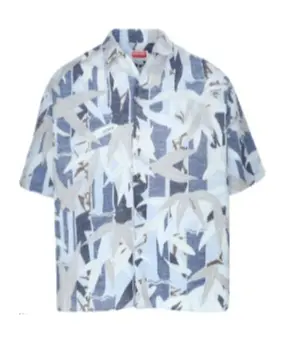 Kenzo Chiku-rin Camo Hawaiian Short Sleeved Shirt - Midnight Blue