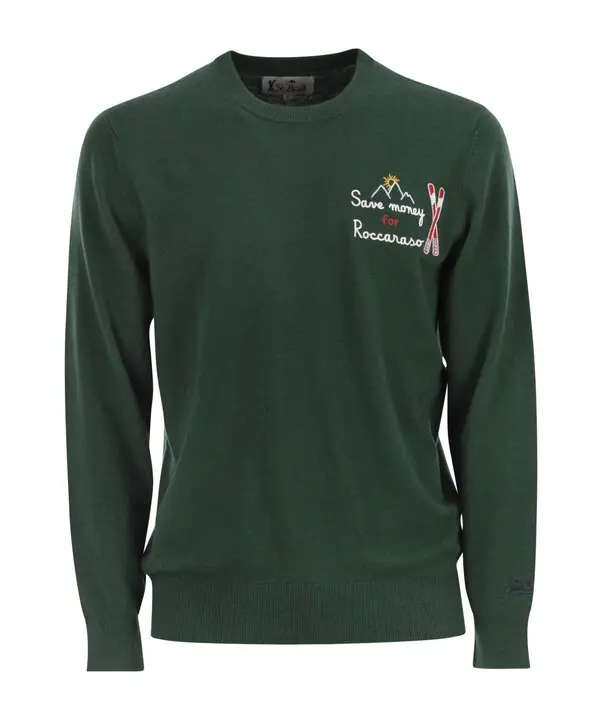 MC2 SAINT BARTH Embroidered Crew Neck Jumper - Green
