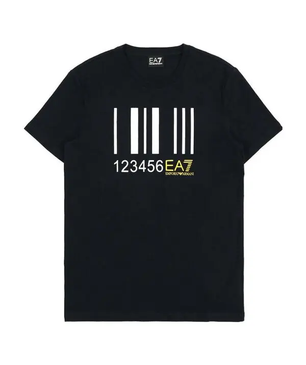 EA7 Dark Blue Logo T-shirt With Round Neck