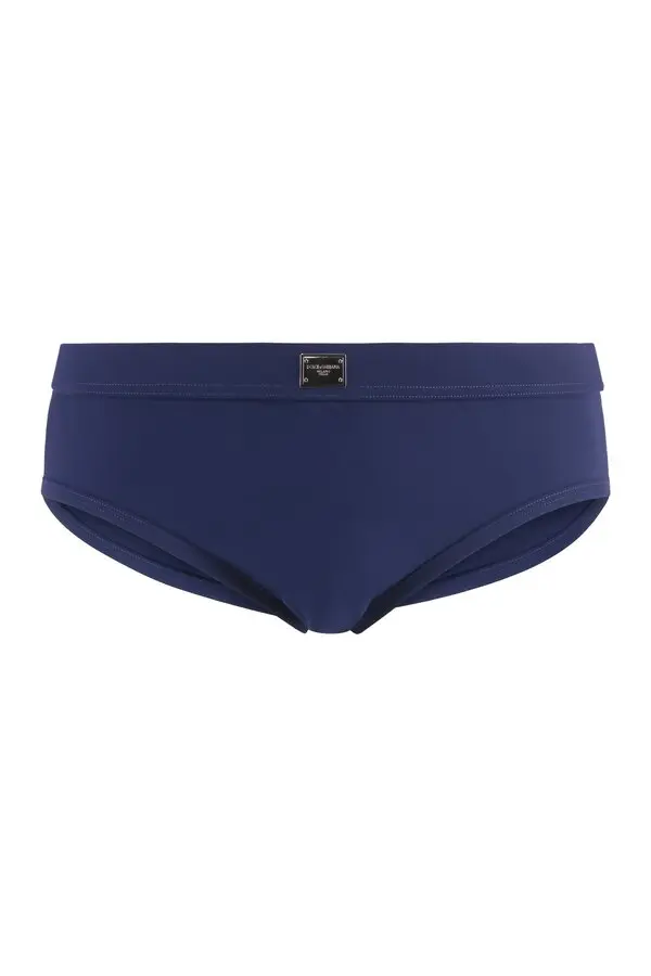 Dolce & Gabbana Logo Tab Swim Briefs - Blue