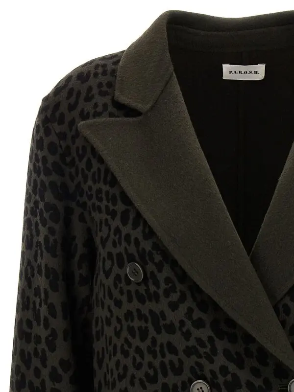 P.a.r.o.s.h Double-breasted Cheetah-print Blazer