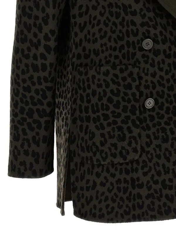 P.a.r.o.s.h Double-breasted Cheetah-print Blazer