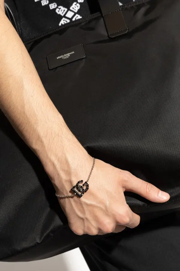 Dolce & Gabbana Logo Pendant Chain Bracelet