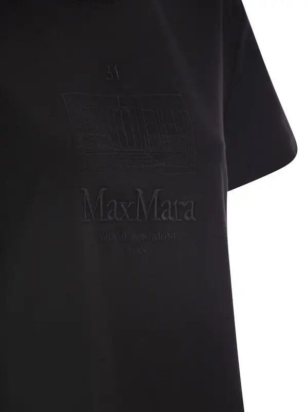 Max Mara Graphic-embroidered Crewneck T-shirt - Black