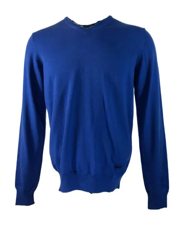 Emporio Armani V-neck Long Sleeve Sweater - Blue