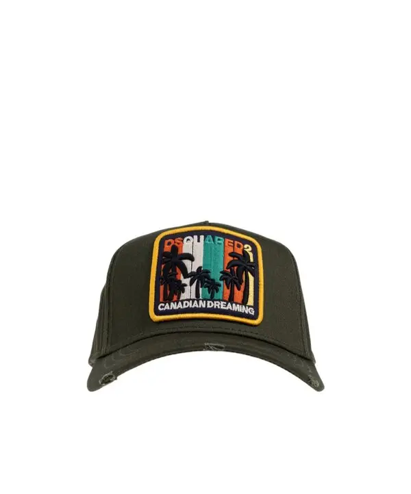 Dsquared2 Summer Vintage Patch Distressed Baseball Cap - Black
