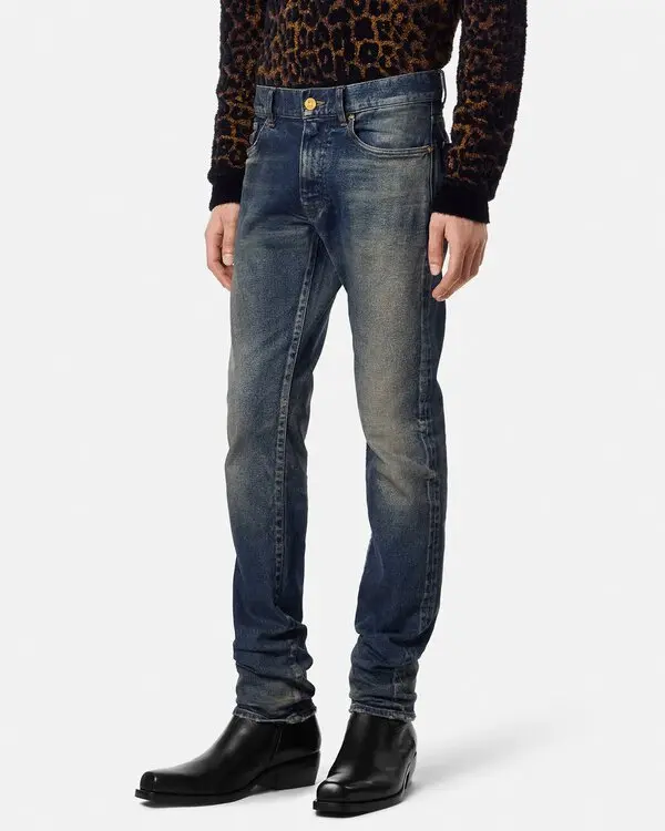 Versace Effect Straight Leg Jeans
