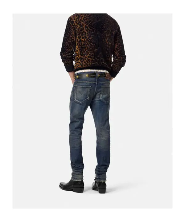 Versace Effect Straight Leg Jeans