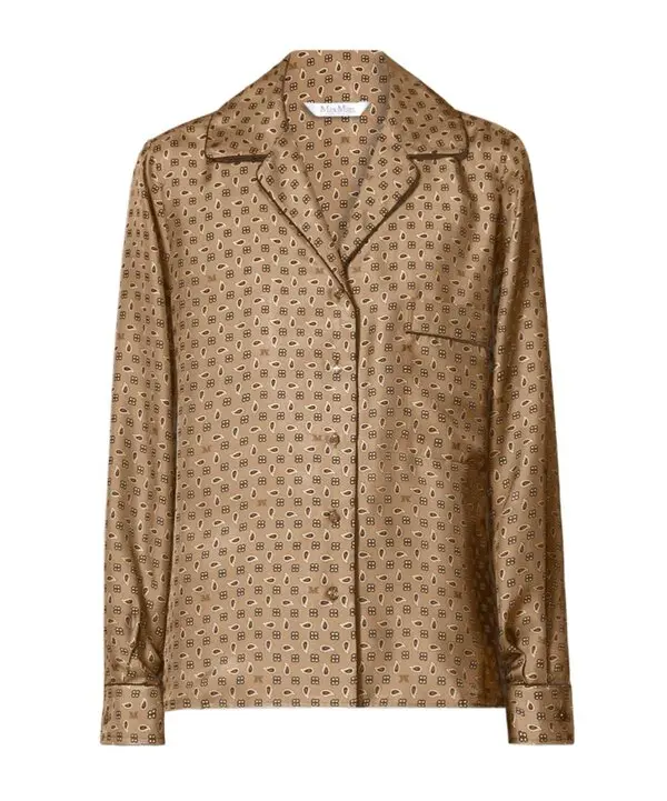Max Mara Disco Printed Button-up Shirt - Mud
