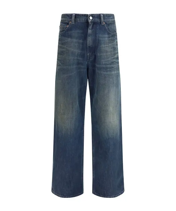 MAISON MARGIELA Logo Patch Wide-leg Jeans - Blue