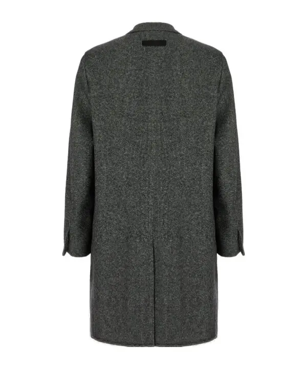 Zegna Cashmere Blend Longline Coat With Notched Lapels