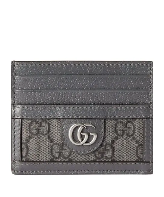 Gucci Ophidia Logo Plaque Card Holder - Gray