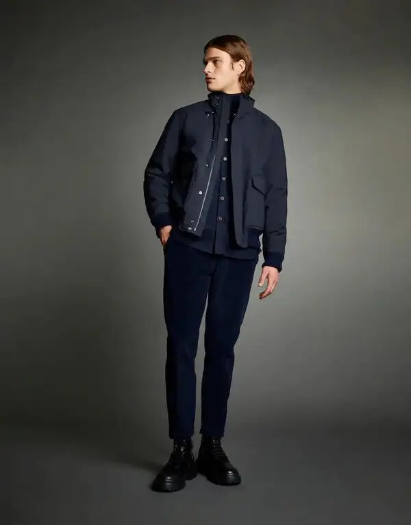FAY Classic Bomber Jacket With Iconic Clasp