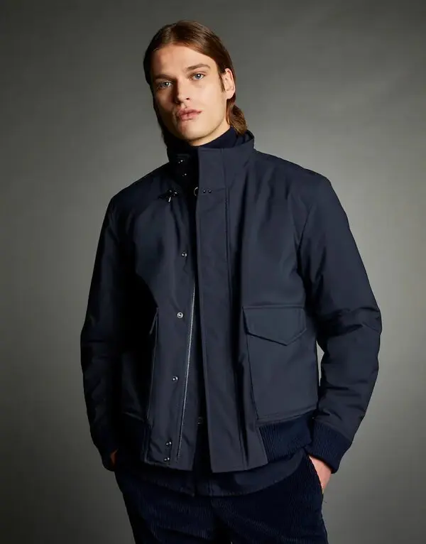 FAY Classic Bomber Jacket With Iconic Clasp