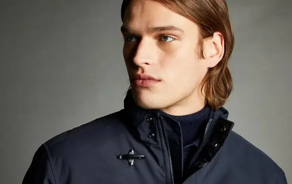 FAY Classic Bomber Jacket With Iconic Clasp