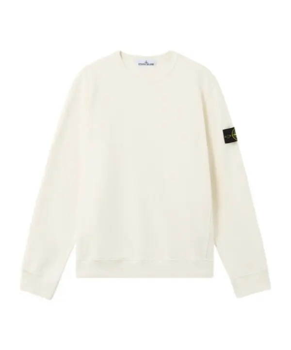 Stone Island Logo Patch Crewneck Sweatshirt - Ivory