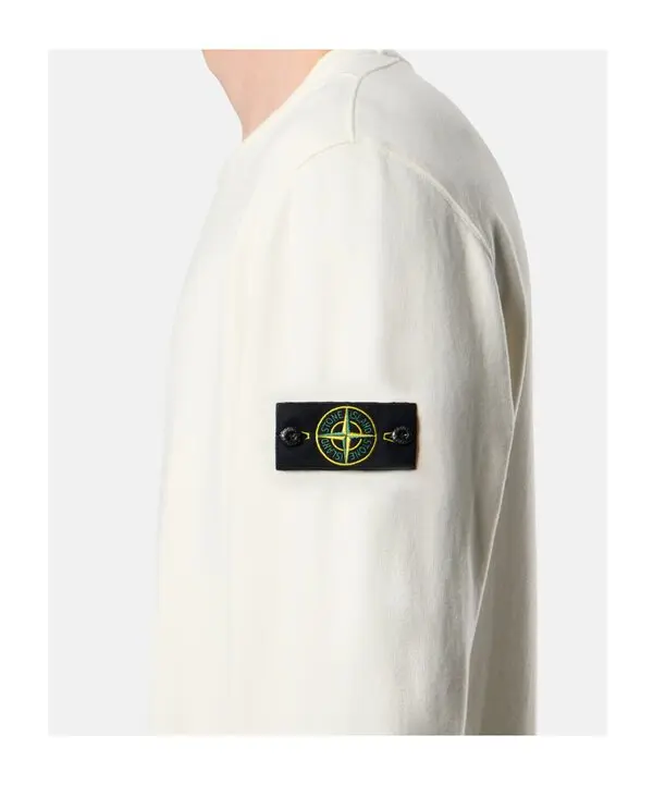 Stone Island Logo Patch Crewneck Sweatshirt - Ivory
