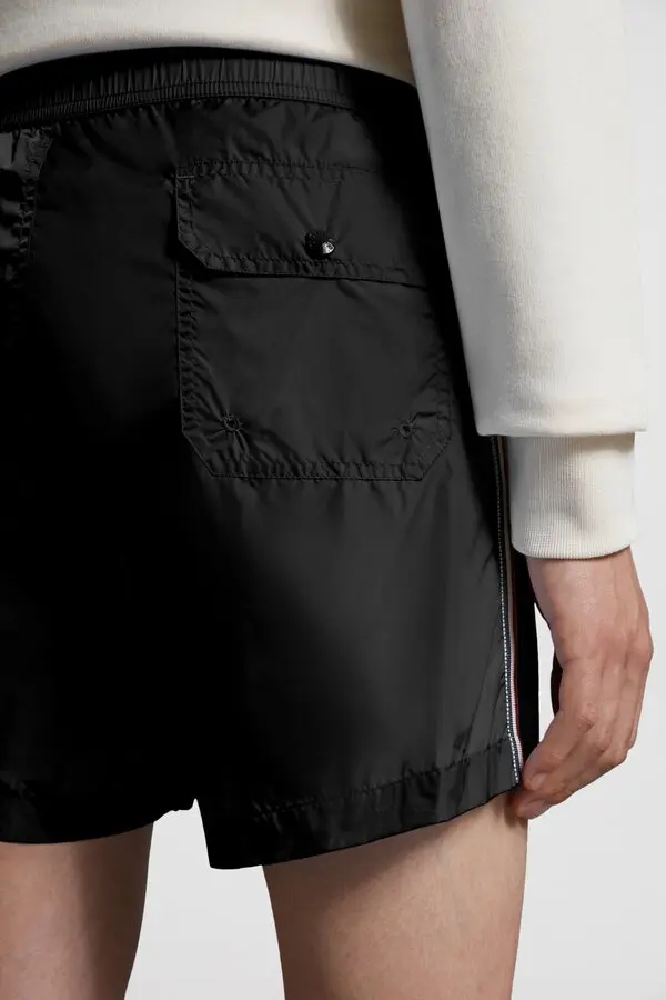 Moncler Tricolore Trim Swim Shorts - Black