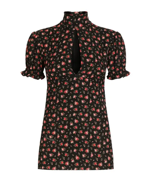 Dolce & Gabbana Floral High-neck Blouse