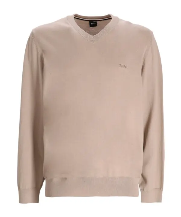 Hugo Boss Long-sleeved V-neck Jumper - Light Brown