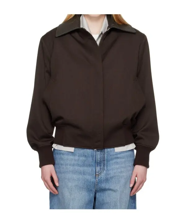 Stella McCartney Cavalry Twill Jacket With Leather Lapels