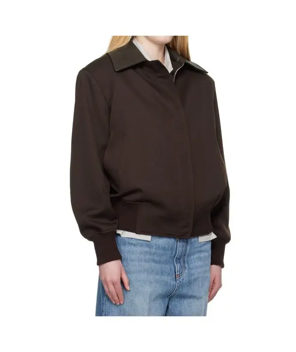Stella McCartney Cavalry Twill Jacket With Leather Lapels
