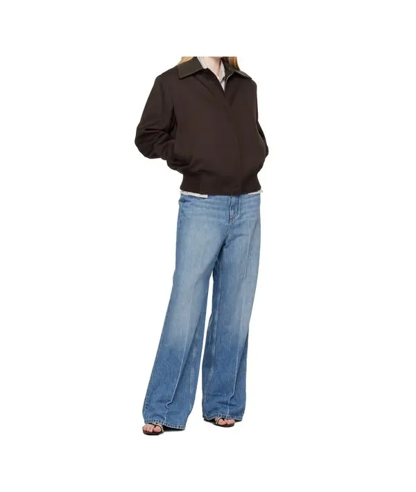 Stella McCartney Cavalry Twill Jacket With Leather Lapels