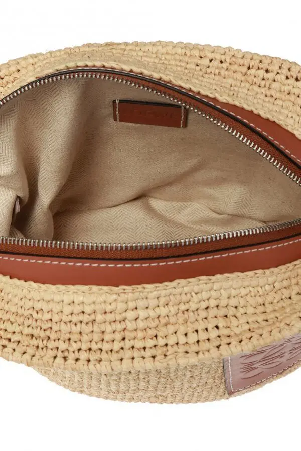 Loewe Pochette Bag In Raffia And Calfskin