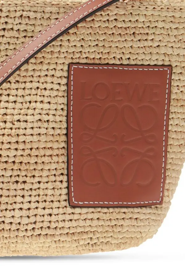 Loewe Pochette Bag In Raffia And Calfskin