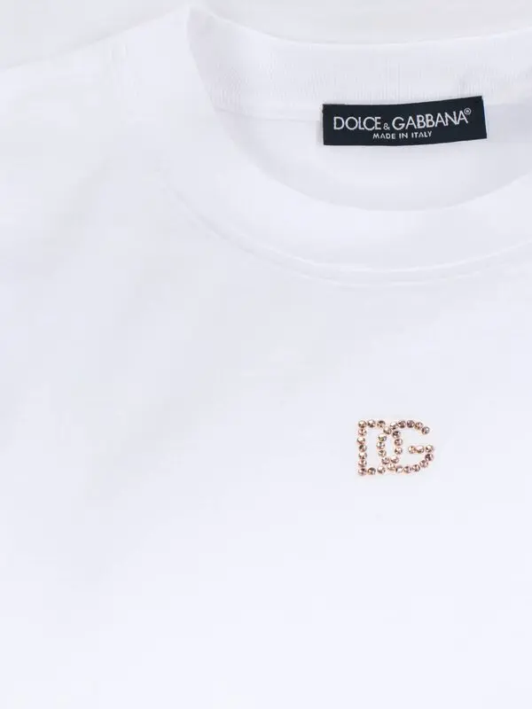 Dolce & Gabbana Embellished Logo Crewneck T-shirt