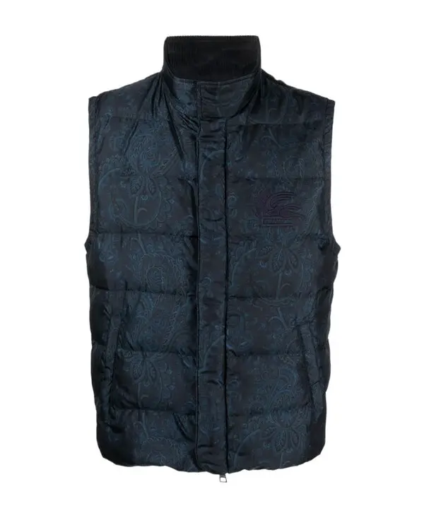 Etro All-over Paisley Printed Padded Vest