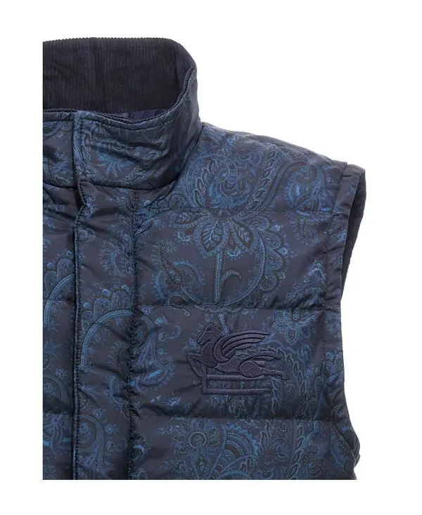 Etro All-over Paisley Printed Padded Vest