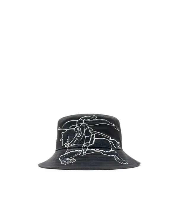 Burberry Equestrian Knight Motif Bucket Hat - Charcoal Color
