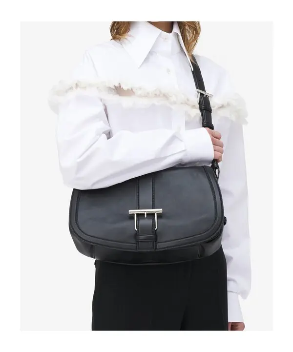 Alexander McQueen T-bar Large Satchel Bag - Black